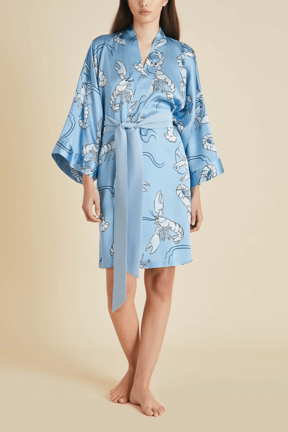 Olivia Von Halle Mimi robe - Poseidon Blue Lobster – Soleil Blue
